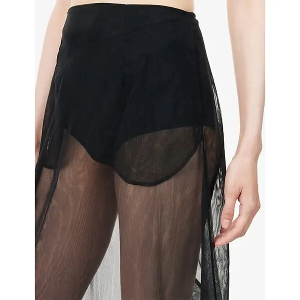 Simone Rocha Ripple Sheer Mesh Midi Skirt