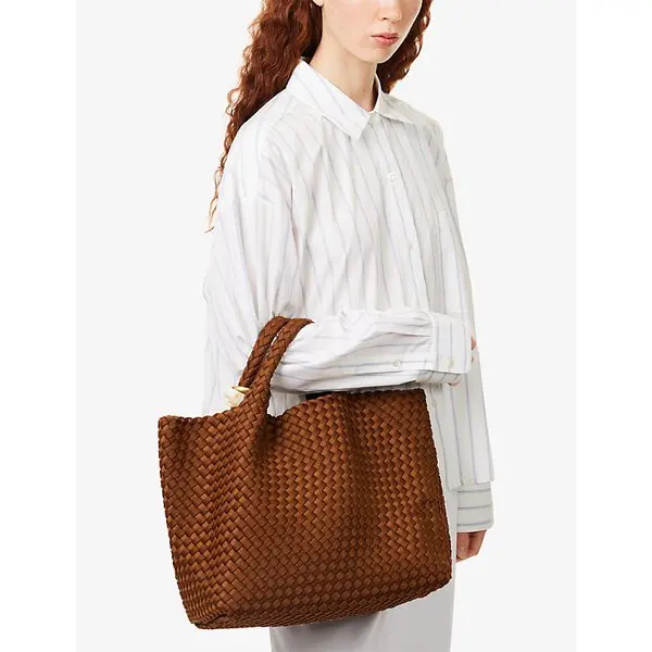 NAGHEDI St. Barths Medium Woven Tote Bag - Teak