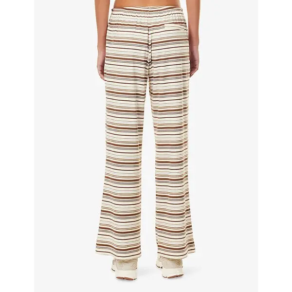 THE COUTURE CLUB Striped Wide-leg Jersey Jogging Bottoms