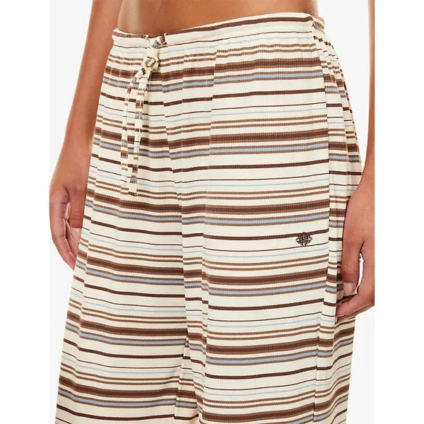 THE COUTURE CLUB Striped Wide-leg Jersey Jogging Bottoms