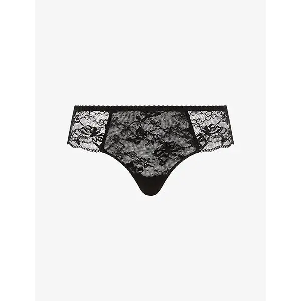 Chantelle Revealing Lace Shorty Briefs - Black
