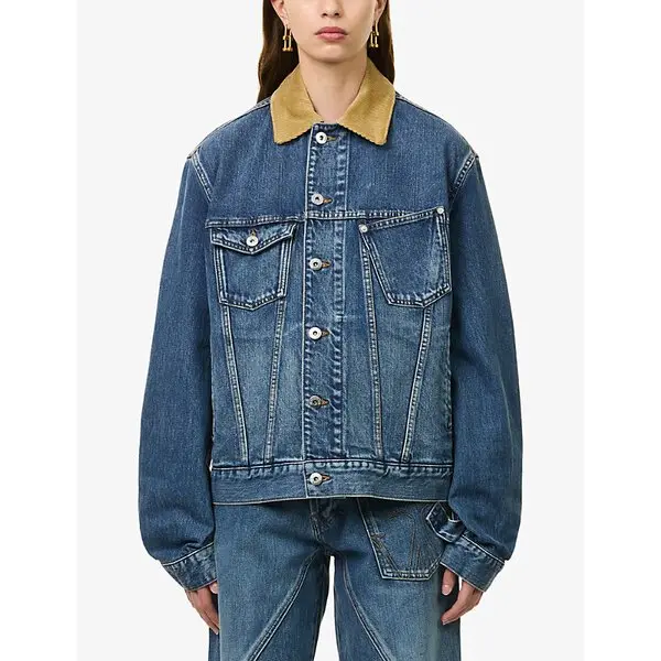 JW Anderson Corduroy Collar Cotton Denim Jacket
