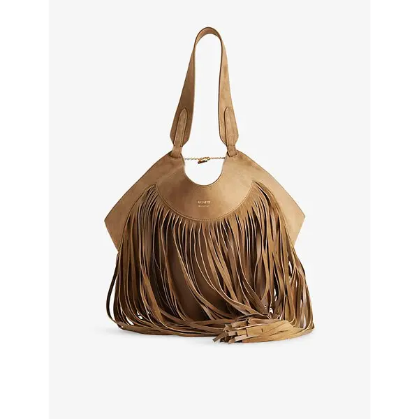 Khaite Lotus Small Fringed Suede Tote Bag