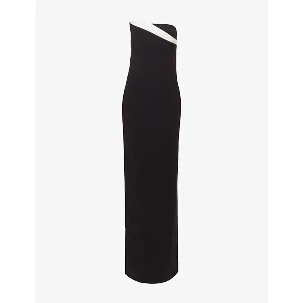 Roland Mouret Strapless Drape Crepe Gown