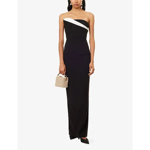 Roland Mouret Strapless Drape Crepe Gown