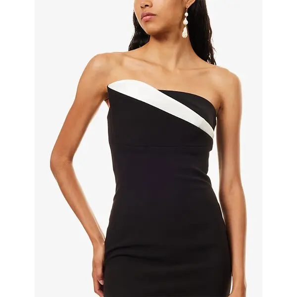 Roland Mouret Strapless Drape Crepe Gown