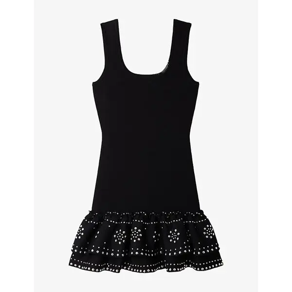 Sandro Studded Knitted Mini Dress