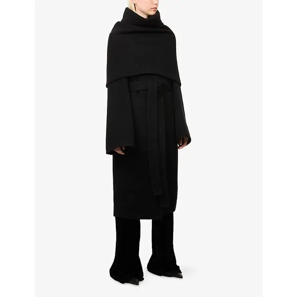 Rick Owens Dagger Belted Cashmere Coat