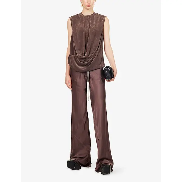 Rick Owens Sleeveless Draped Velvet Top