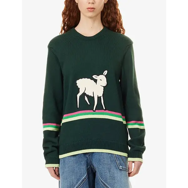 JW Anderson Sheep Intarsia Cotton Knit Jumper