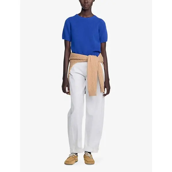 Sandro Short-sleeved Round Neck Wool Jumper