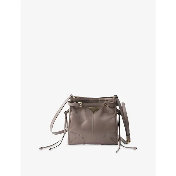 Prada Bonnie Leather Mini Shoulder Bag - Grey