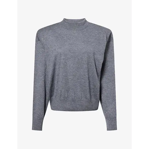 THE FRANKIE SHOP Rue Padded-shoulder Wool-blend Jumper - Dark Grey