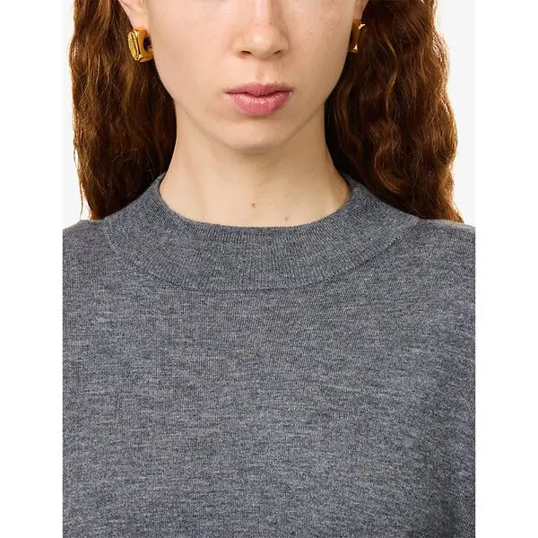 THE FRANKIE SHOP Rue Padded-shoulder Wool-blend Jumper - Dark Grey