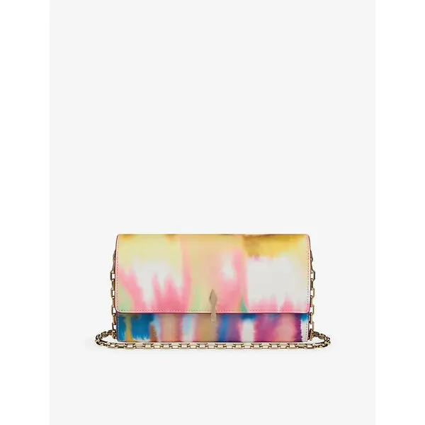 CHRISTIAN LOUBOUTIN Bettina Leather Wallet-on-chain - Tie Dye Multi/gold