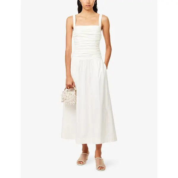 REFORMATION Nesta Cotton Midi Dress - White