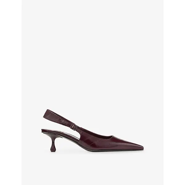 JIMMY CHOO Amel 50 Leather Slingback Heels