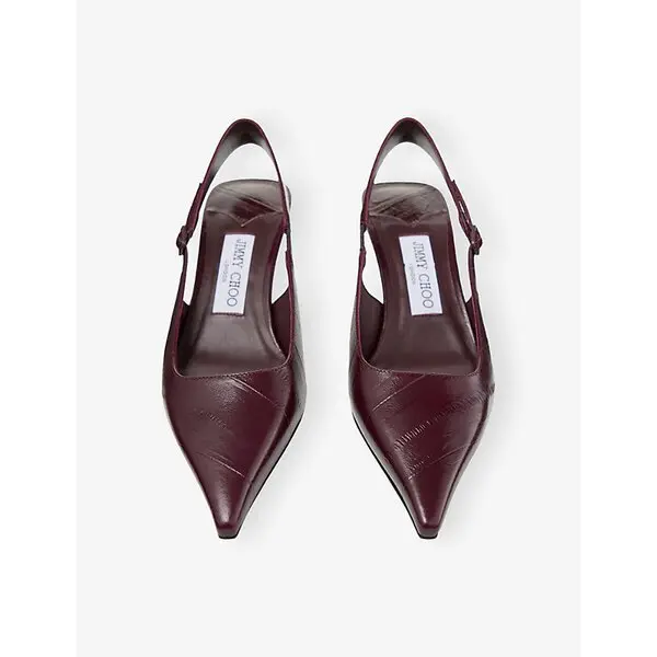 JIMMY CHOO Amel 50 Leather Slingback Heels