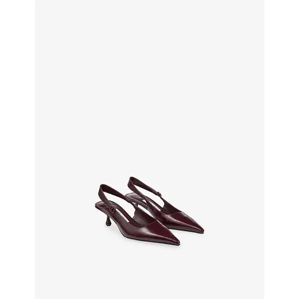 JIMMY CHOO Amel 50 Leather Slingback Heels
