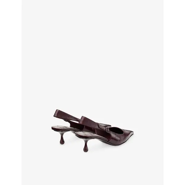 JIMMY CHOO Amel 50 Leather Slingback Heels