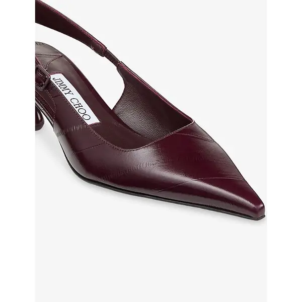 JIMMY CHOO Amel 50 Leather Slingback Heels