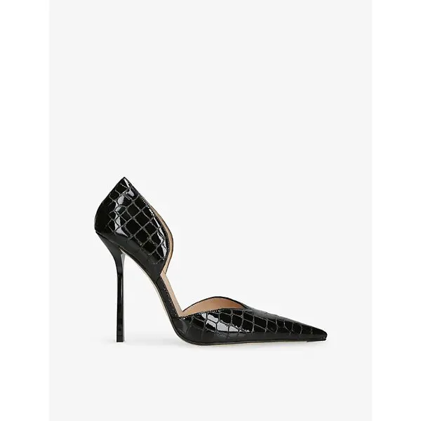 Victoria Beckham D'orsay Pumps In Croc-embossed Leather
