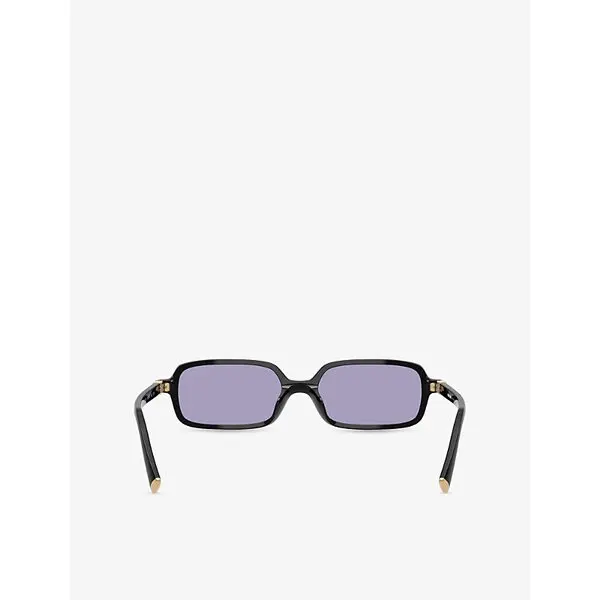 Miu Miu Rectangle Frame Acetate Sunglasses Mu 11zs - Black