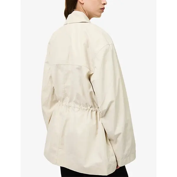 TOTEME Collared Drawstring Cotton-blend Jacket - Oyster