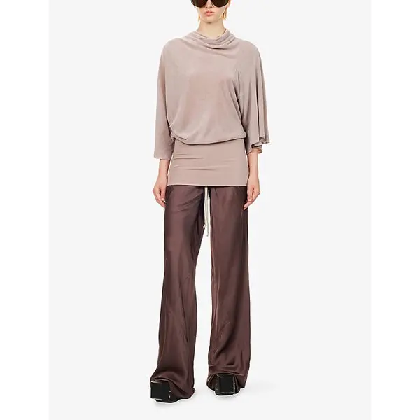 Rick Owens Draped Velvet Silk-blend Top