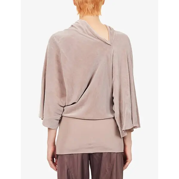 Rick Owens Draped Velvet Silk-blend Top