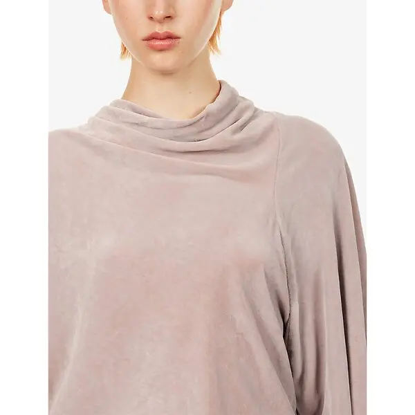 Rick Owens Draped Velvet Silk-blend Top