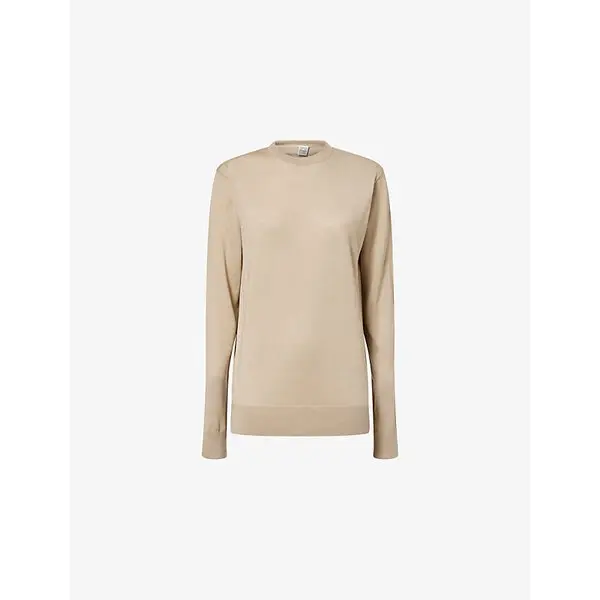 TOTEME Crew Fine-knit Wool-silk Top