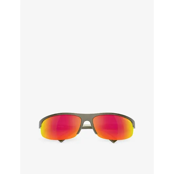 Miu Miu Oval Frame Injected Sunglasses