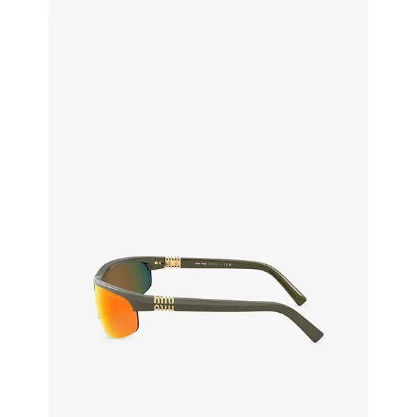 Miu Miu Oval Frame Injected Sunglasses