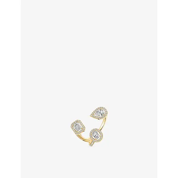 Messika My Twin Trilogy Medium 18ct Gold And 1ct Diamond Ring - Yellow