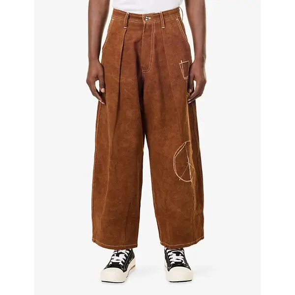 STORY MFG. Cotton Trousers - Brown Zig Zag