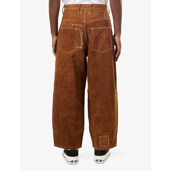 STORY MFG. Cotton Trousers - Brown Zig Zag
