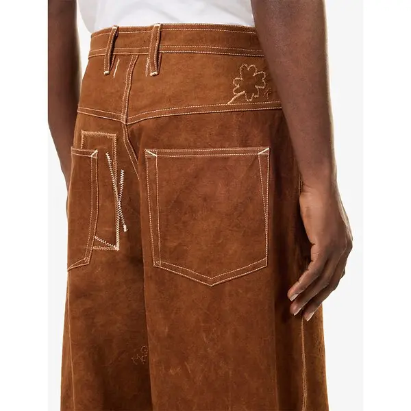 STORY MFG. Cotton Trousers - Brown Zig Zag