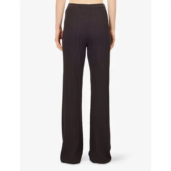 SPORTY & RICH Embroidered Ribbed Knitted Trousers