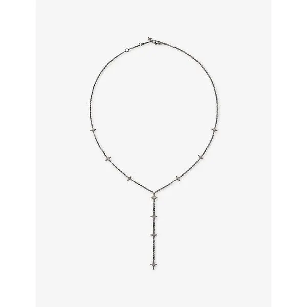 OFA Aurora Apogee 18ct Gold And Diamond Lariat Necklace - White
