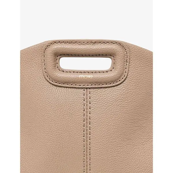 Maje Mini M Mini Grained-leather Bag - Mole