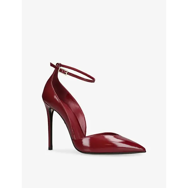 ALEVI MILANO Camilla 110 Patent Leather Heeled Courts With Ankle Strap