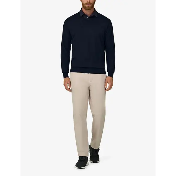 Boggi Milano Long-sleeved Knitted Wool Polo Jumper