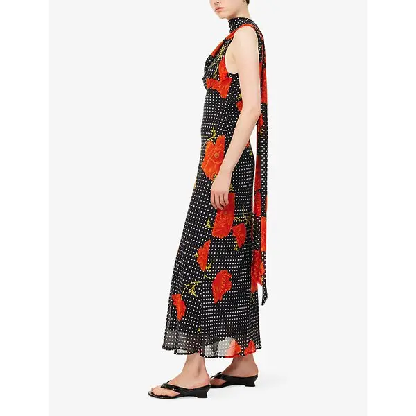 NEVER FULLY DRESSED Sophie Floral-print Woven Maxi Dress