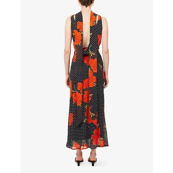 NEVER FULLY DRESSED Sophie Floral-print Woven Maxi Dress