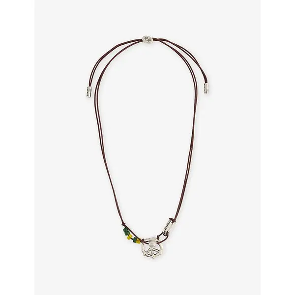 TWOJEYS Knotted Peace Out Sterling Silver-plated Brass Necklace
