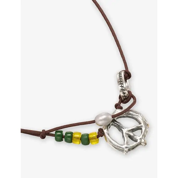 TWOJEYS Knotted Peace Out Sterling Silver-plated Brass Necklace
