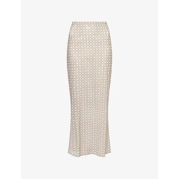 Monday Swimwear Fontelina Patterned Stretch-woven Maxi Skirt