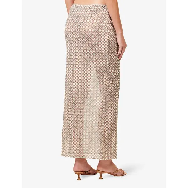 Monday Swimwear Fontelina Patterned Stretch-woven Maxi Skirt
