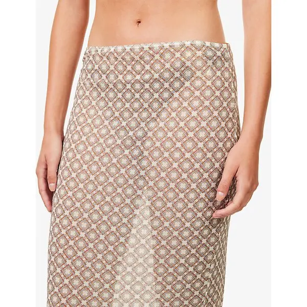 Monday Swimwear Fontelina Patterned Stretch-woven Maxi Skirt